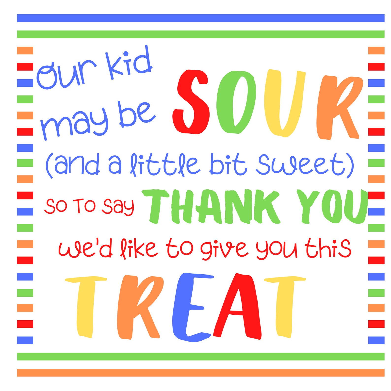 Sour Patch Kids Teacher Appreciation Card, Gift Tag, Teacher ...