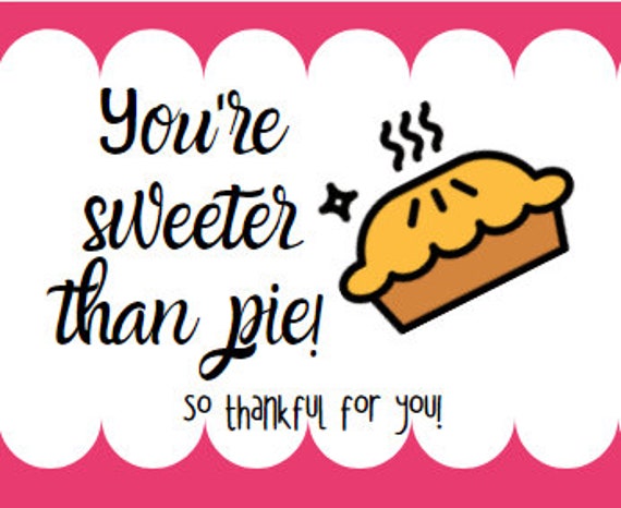 Sweeter Than Pie Appreciation Tag Teacher Gift Nurse Gift | Etsy