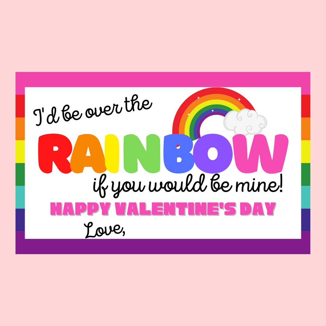 Skittles Valentine, Rainbow Valentine, Kid's Valentine Card - Etsy