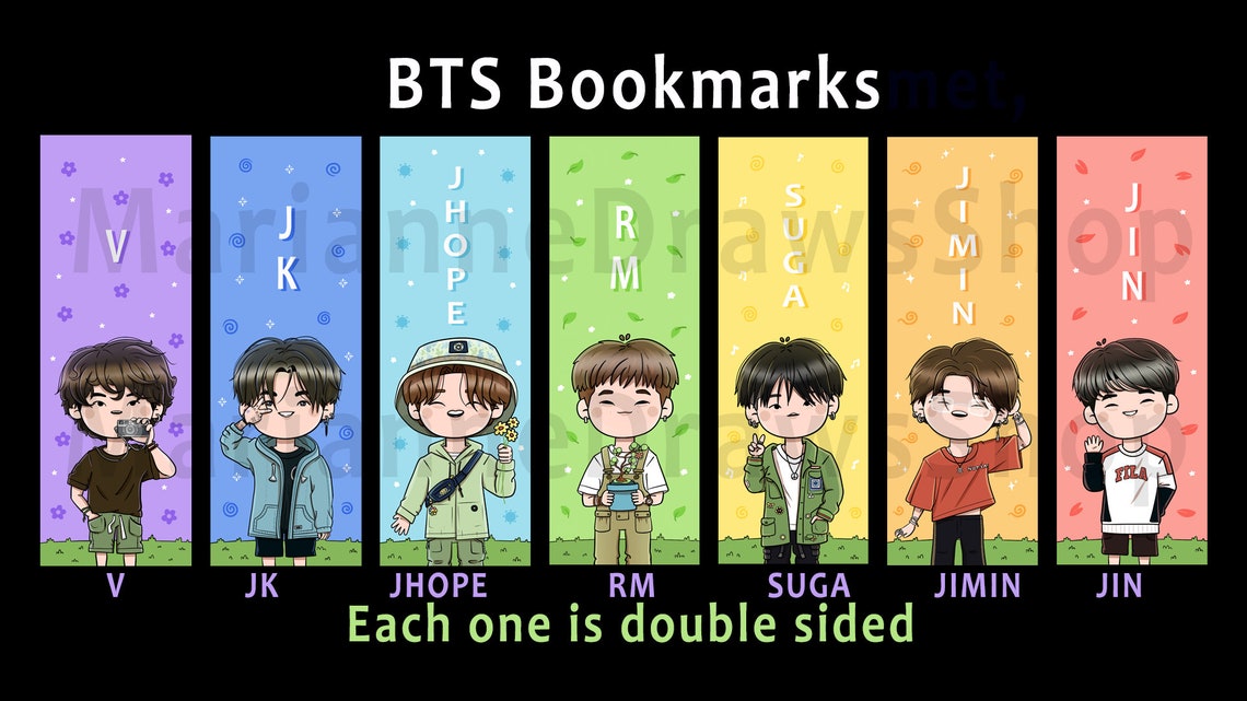 BTS Bookmarks / Bangtan Bookmark / RM / Jin / Suga / Jhope / | Etsy Canada