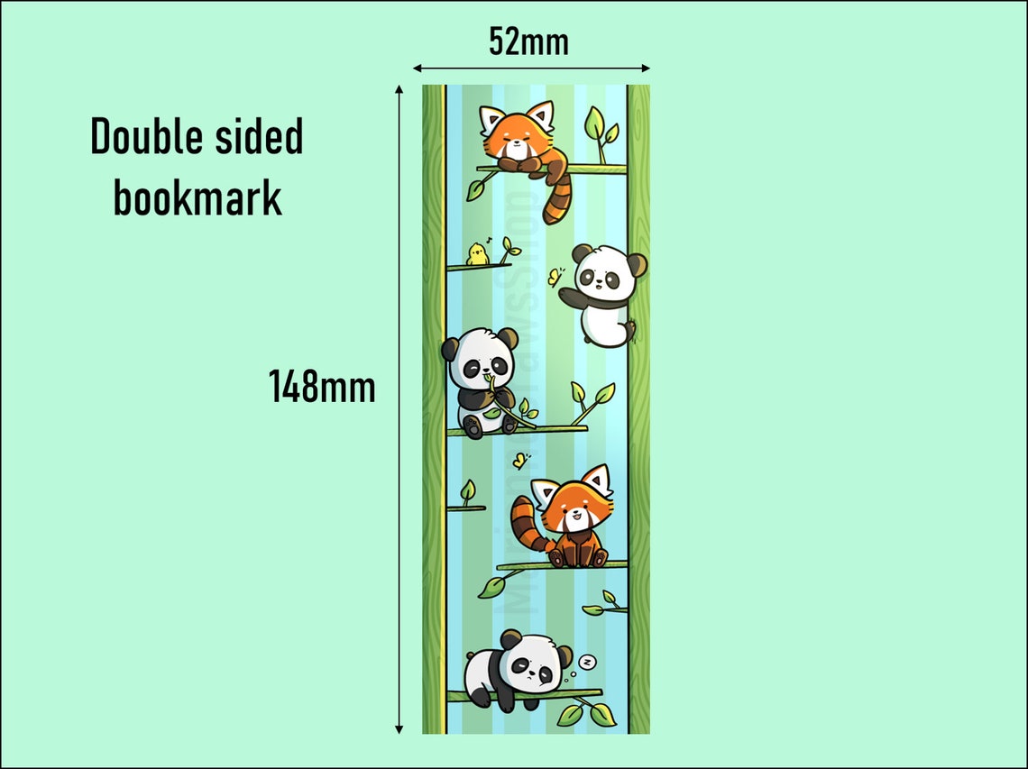 Cute Panda Bookmark / Kawaii Panda / Kawaii Bookmark - Etsy UK