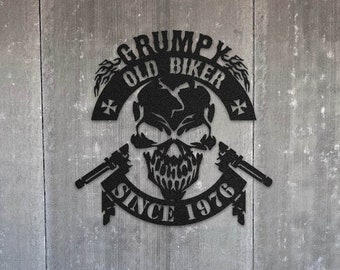 Personalized Gifts for Men Grumpy Old Biker Metal Wall Art | Etsy