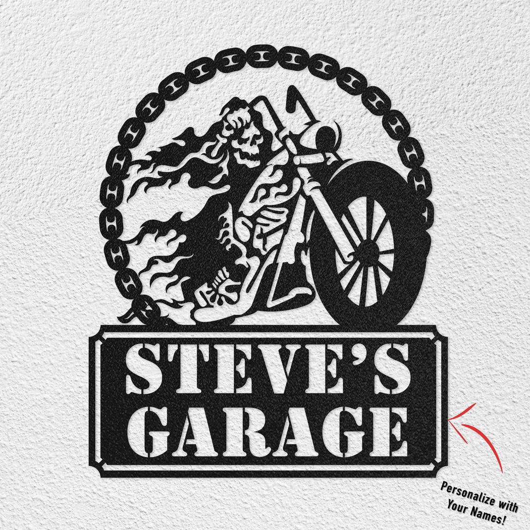 Harley Davidson Sign - PERSONALIZED Biker Sign - Metal Wall Art for ...