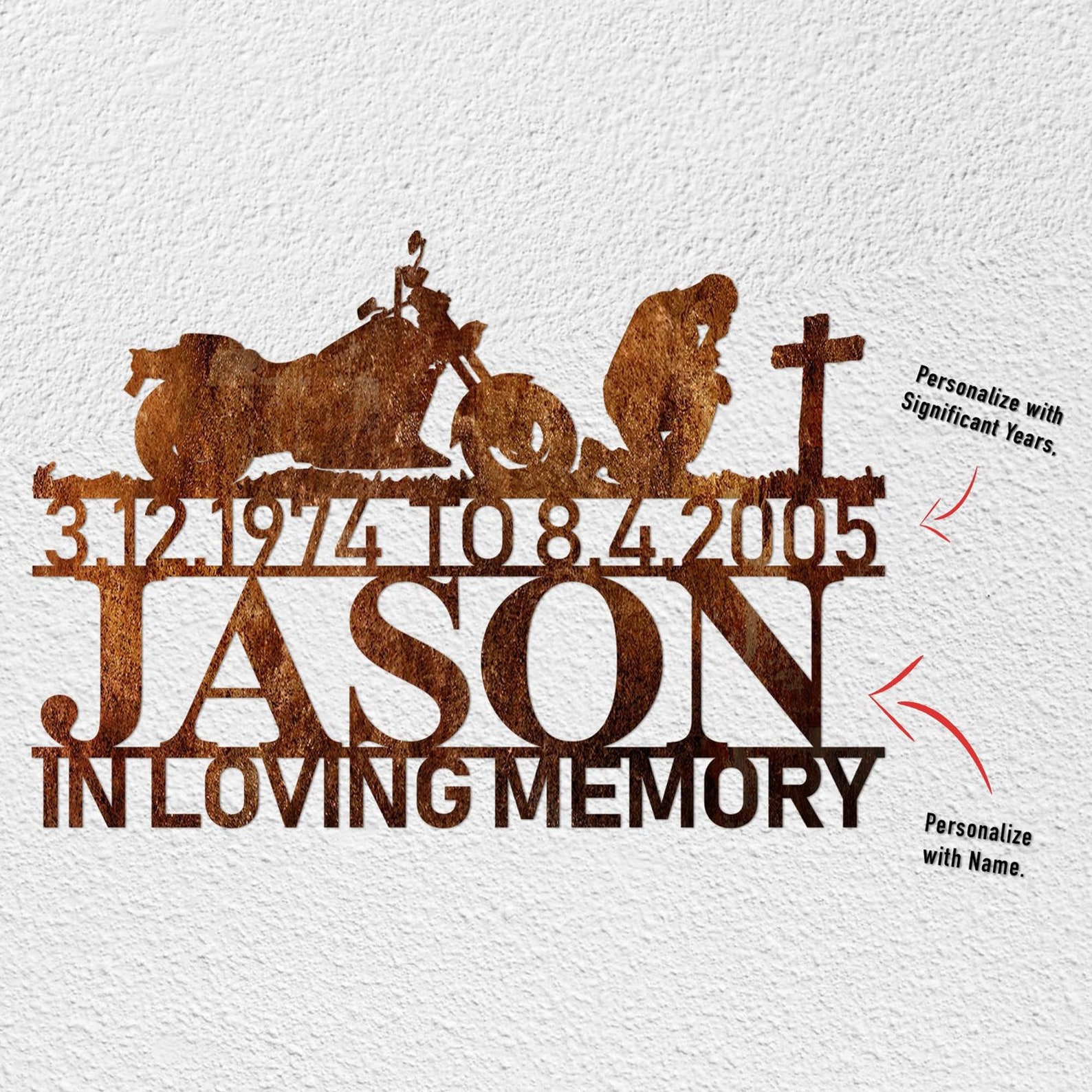 Harley Memorial Art in Loving Memory Custom Biker - Etsy