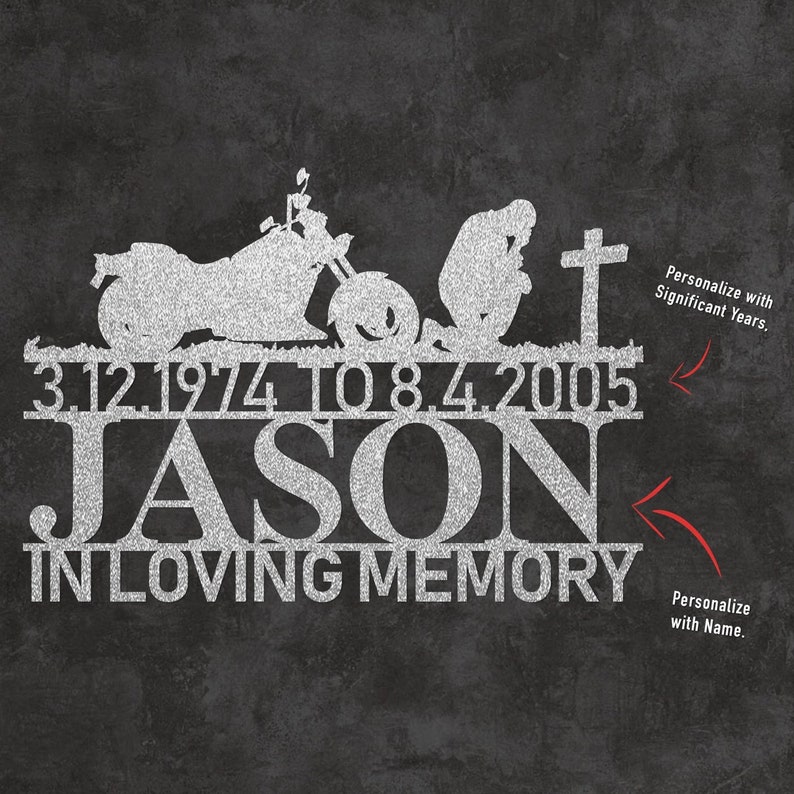 Custom Memorial Art In Loving Memory Personalized Harley | Etsy