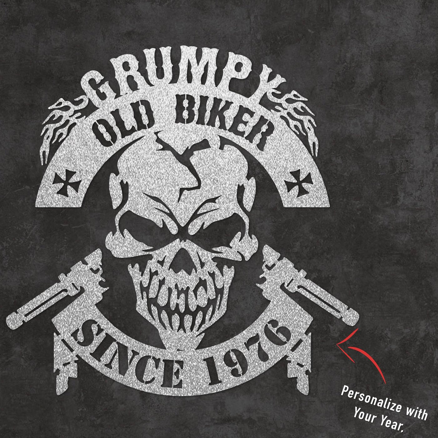 Personalized Gifts for Men - Grumpy Old Biker - Metal Wall Art Sign - Motorbike Rider Gifts ...