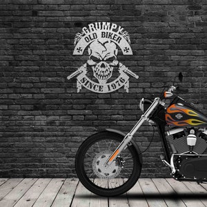 Personalized Gifts for Dad - Grumpy Old Biker - Metal Wall Art Sign ...
