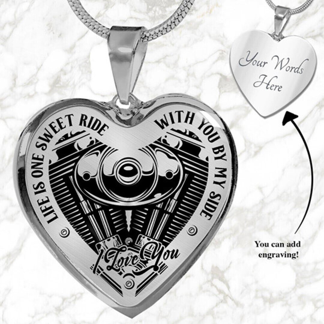 Engraveable Biker Gift for Her - Life is One Sweet Ride Biker Love ...