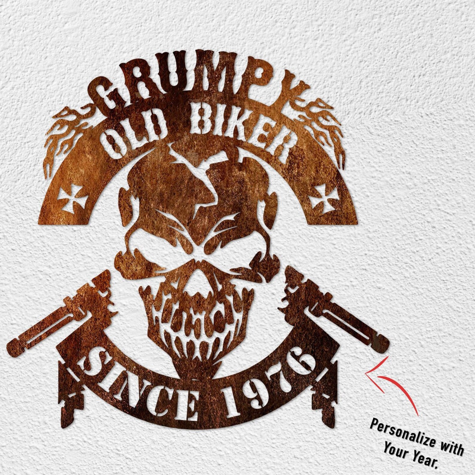Personalized Gifts for Men Grumpy Old Biker Metal Wall Art - Etsy