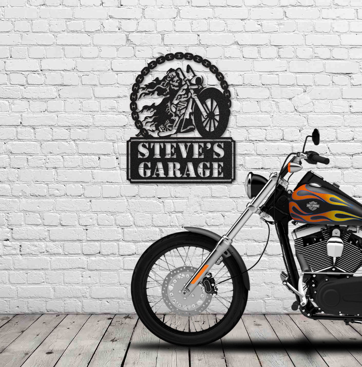 Biker Art Motorcycle Gift PERSONALIZED Biker Sign Metal | Etsy