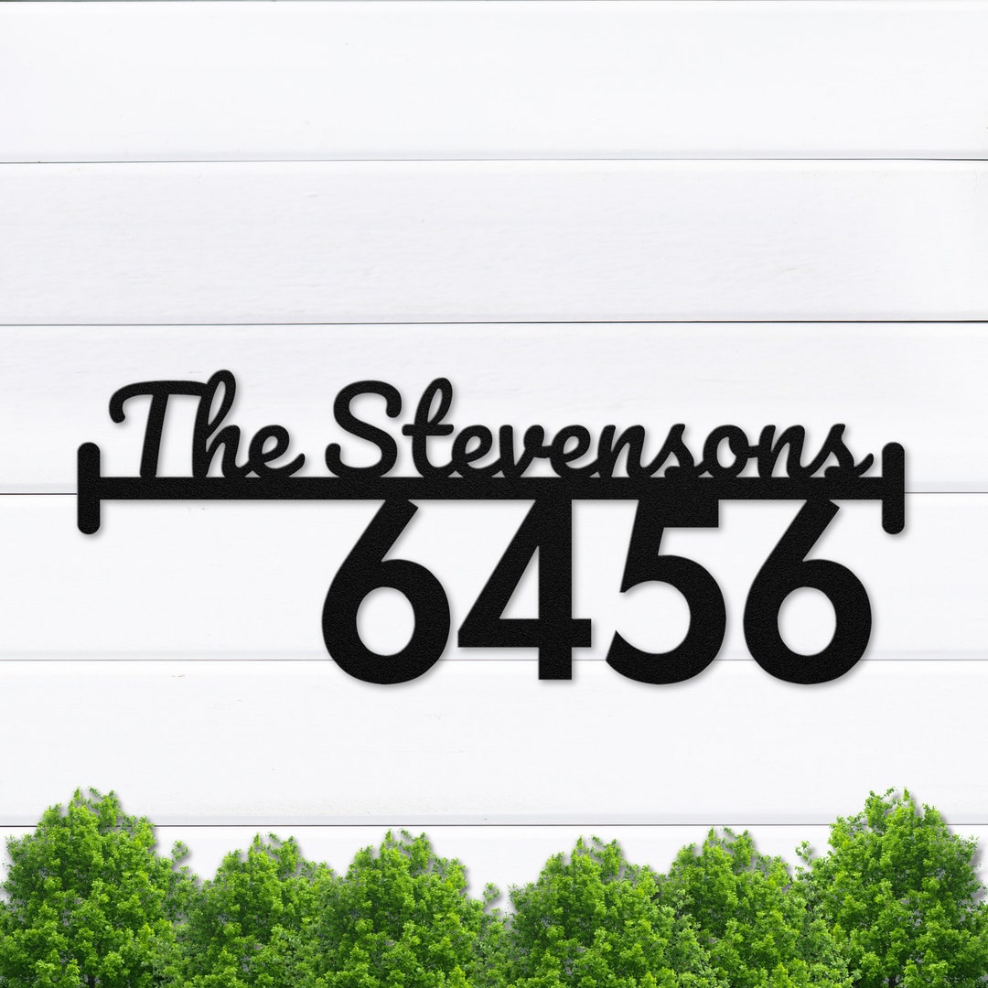 Last Name Sign, Modern House Number Address Metal Sign, Front Door ...