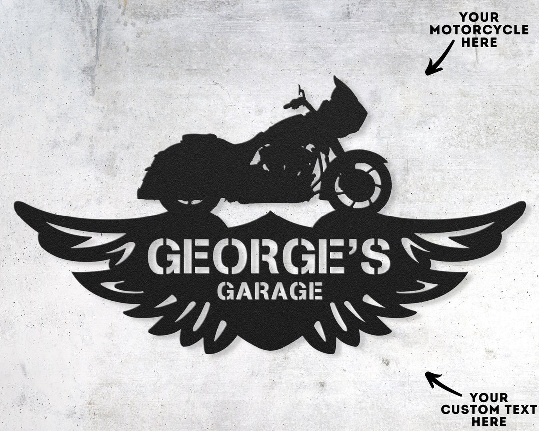 Custom Motorcycle Sign, Personalized Garage Sign, Gifts for Dad Husband ...