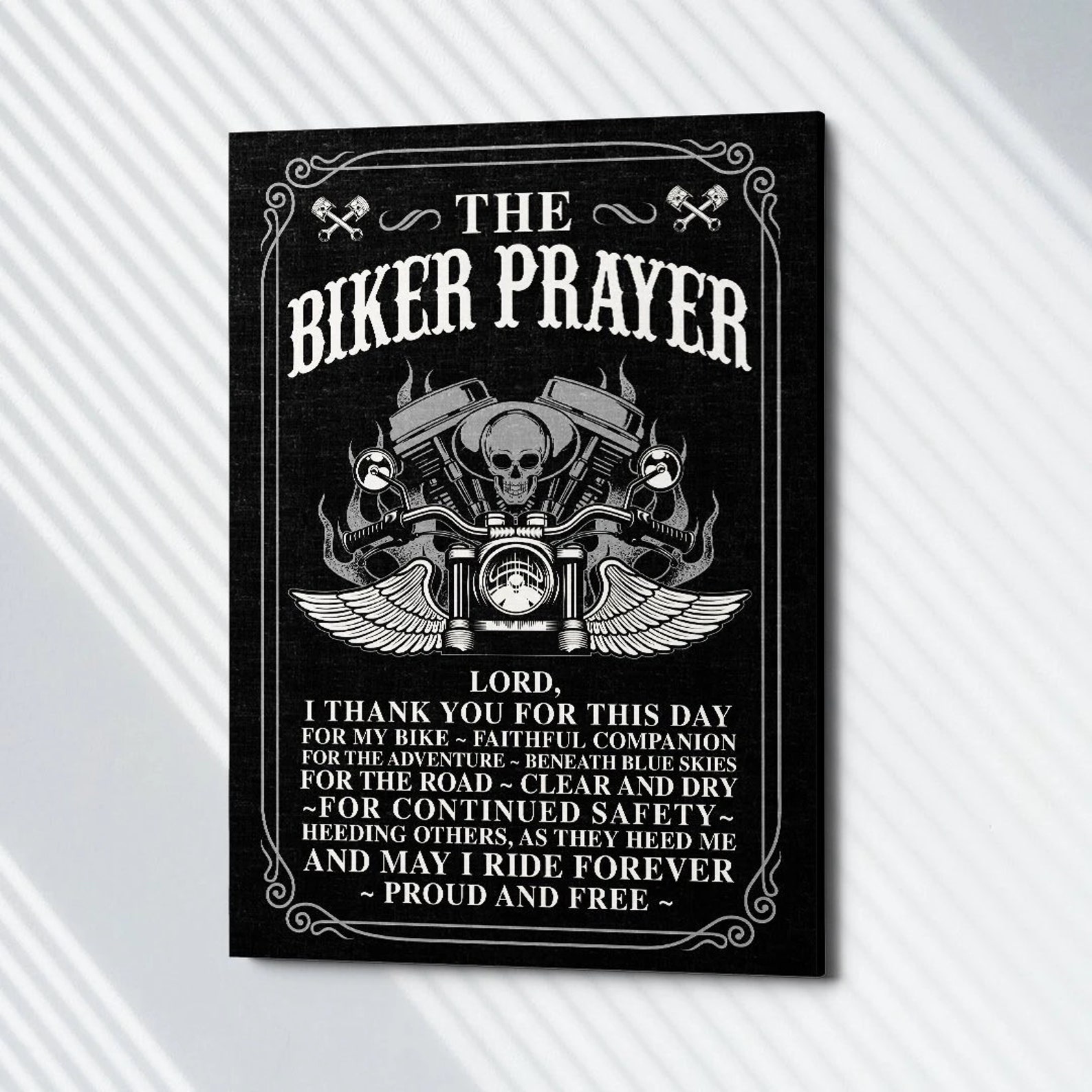Biker Prayer - Canvas Art for Motorcycle Rider - Motorcycle Wall Art - Etsy