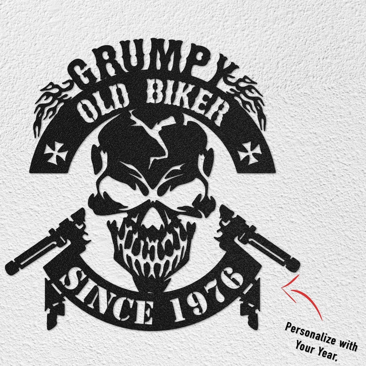 Personalized Gifts for Men Grumpy Old Biker Metal Wall Art | Etsy