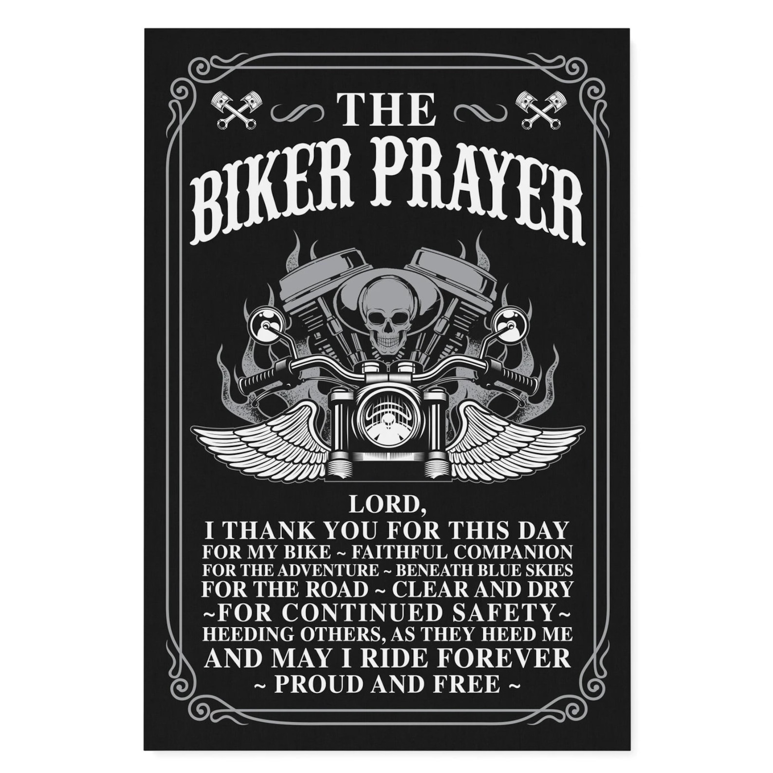 Biker Prayer Canvas Art for Motorcycle Rider Motorcycle - Etsy