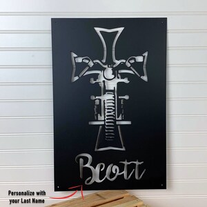 Personalized Biker Cross Metal Wall Art (made in the USA) - Etsy