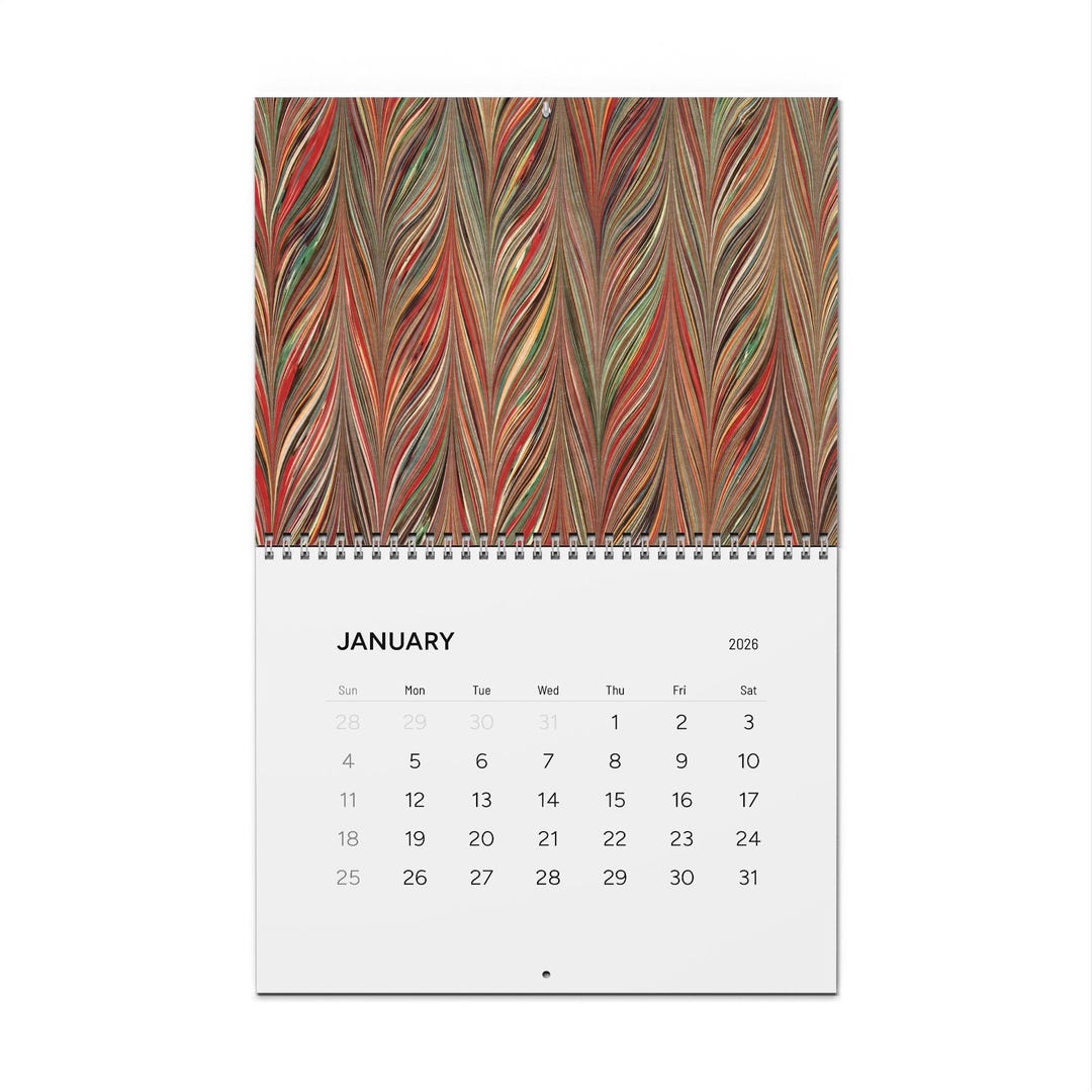 Marbled Patterns 2026 Monthly Wall Calendar, New Year Art Gift, Wall ...