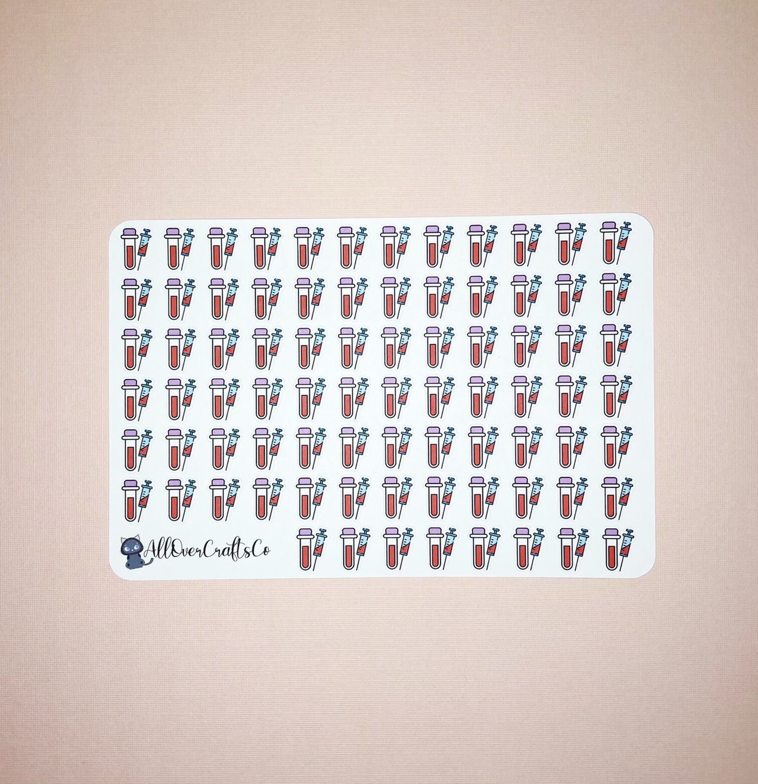 MINI Blood Draw Stickers - Planner Stickers - Clear/white Blood Draw ...