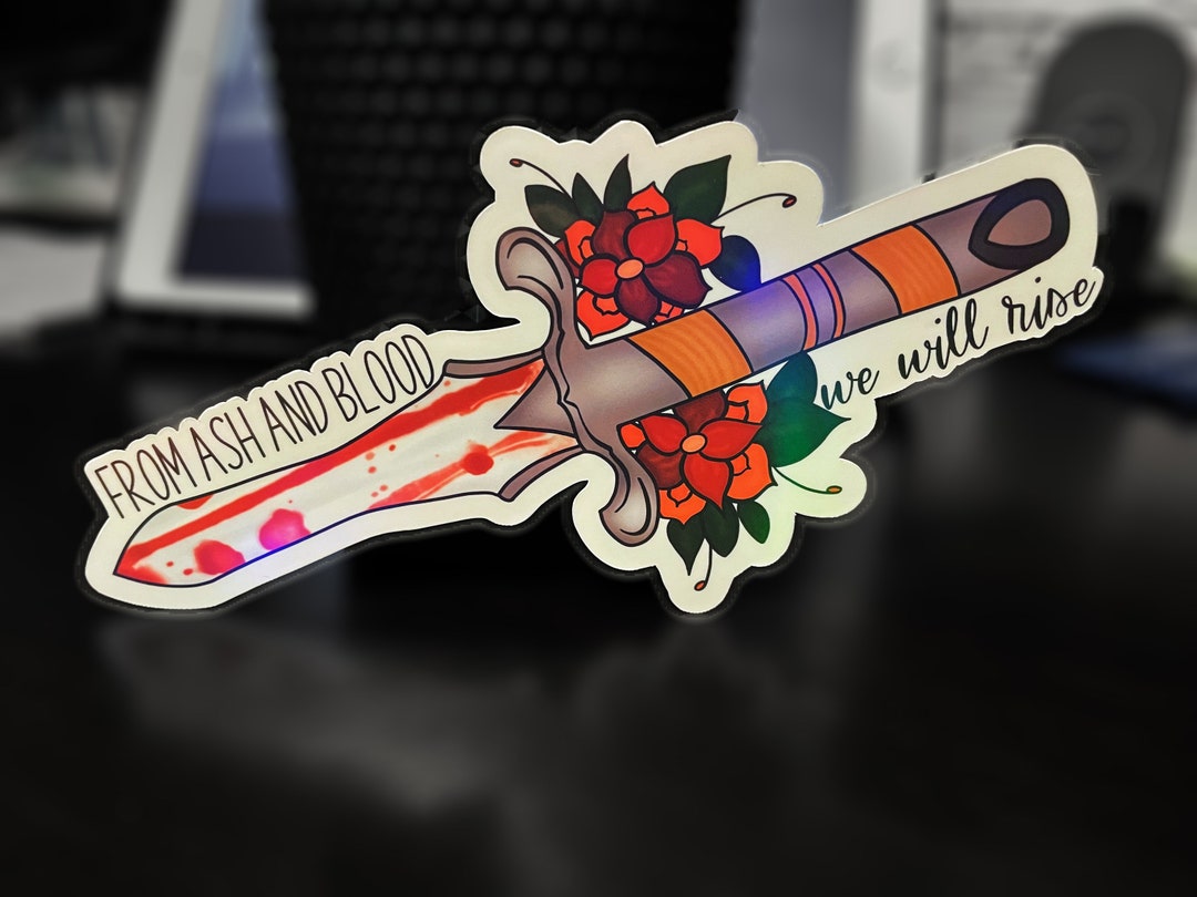 From Blood and Ash Waterproof Sticker | We Will Rise Sticker | Dagger ...