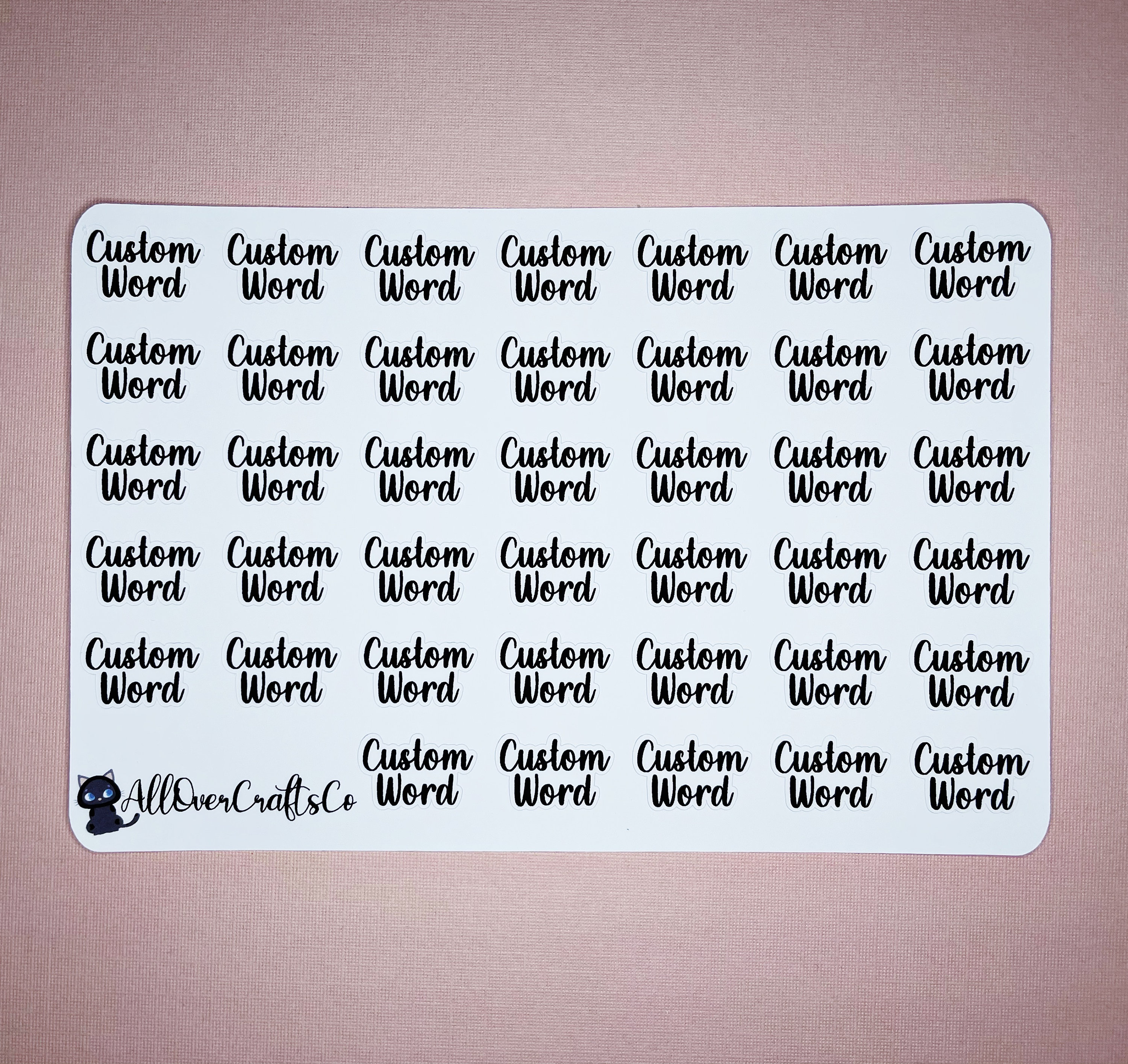Custom Word Stickers Custom Planner Stickers Create Your - Etsy