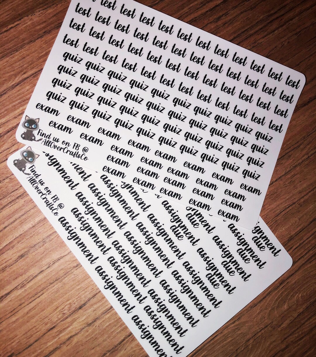 Academic Set - College Stickers - Test and Assignments - Planner ...