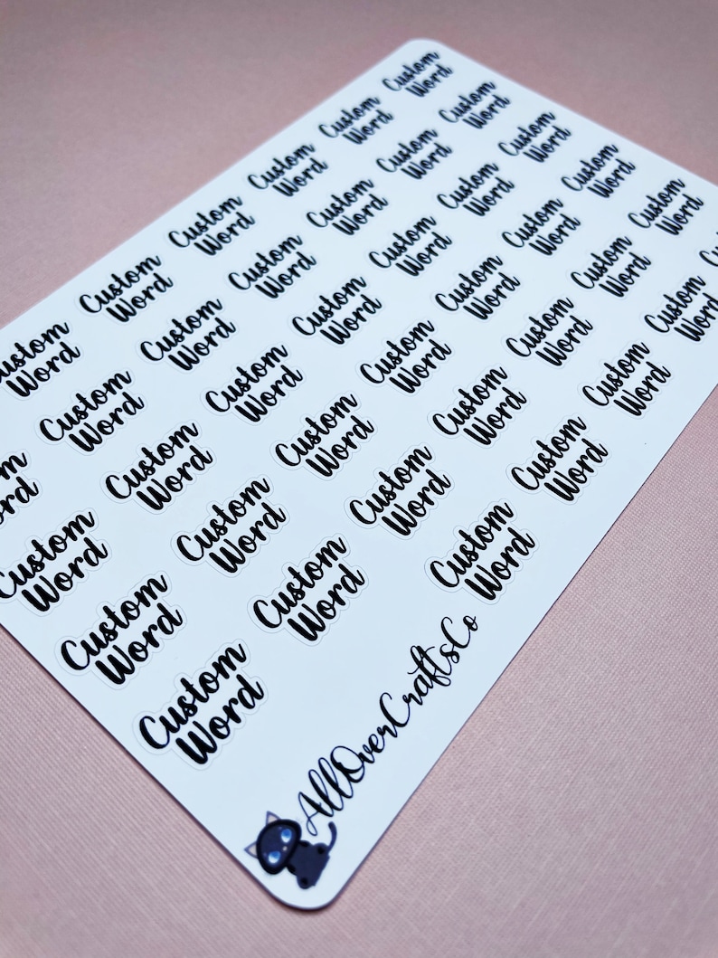 Custom Word Stickers Custom Planner Stickers Create Your - Etsy