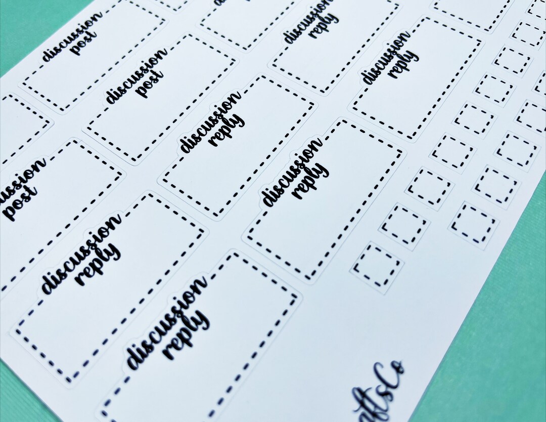 Discussion Post and Reply Planner Stickers - Cute Academic Planner ...