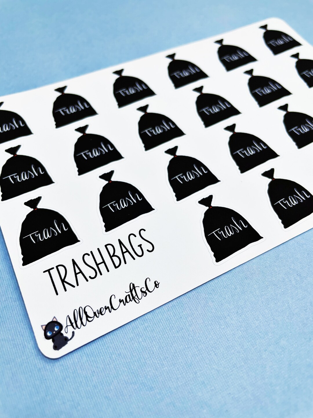 Hand Drawn Trash Bags - Trash Stickers - Trash Day Planner Stickers - Etsy