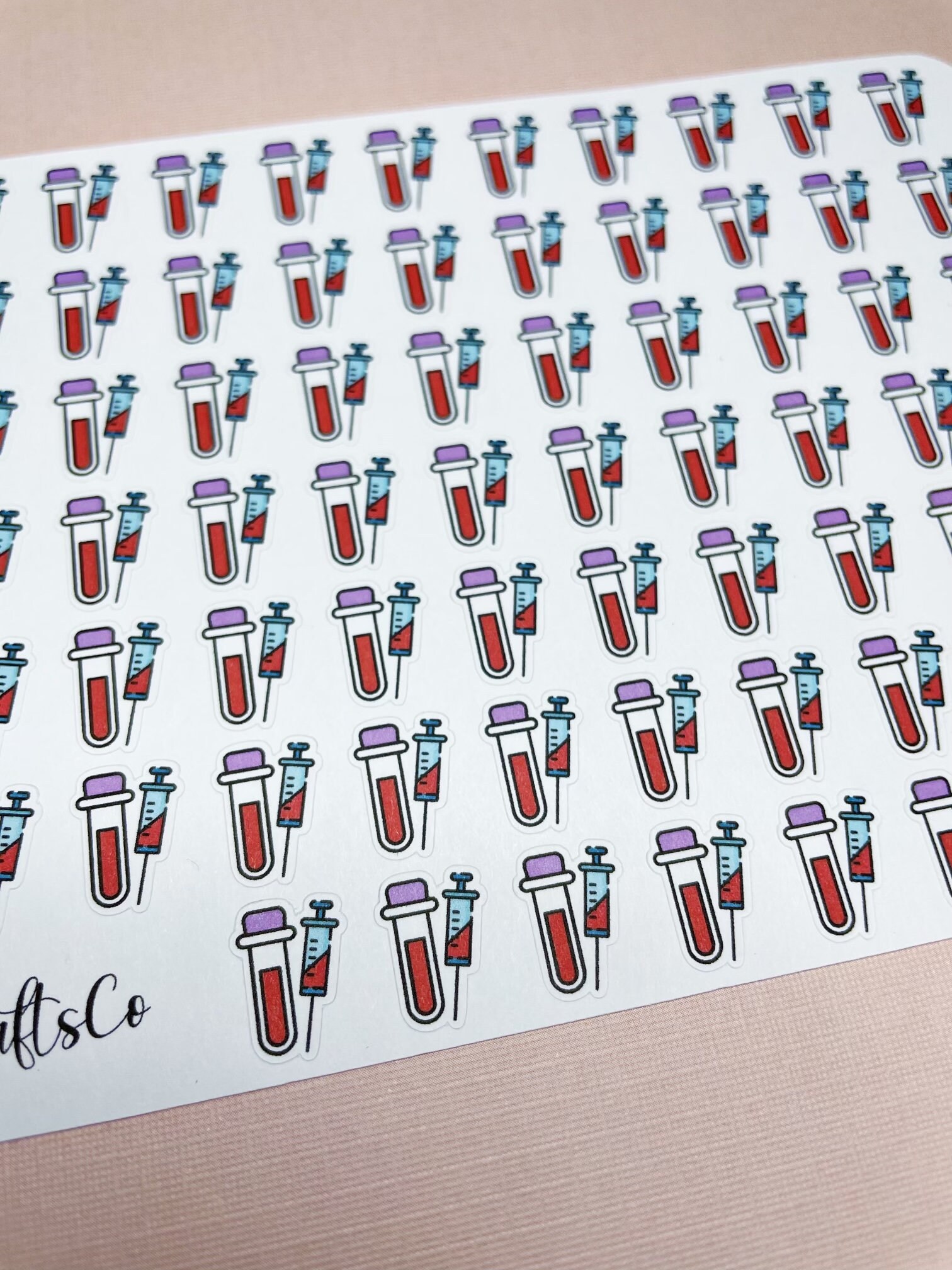 MINI Blood Draw Stickers Planner Stickers Clear/white - Etsy