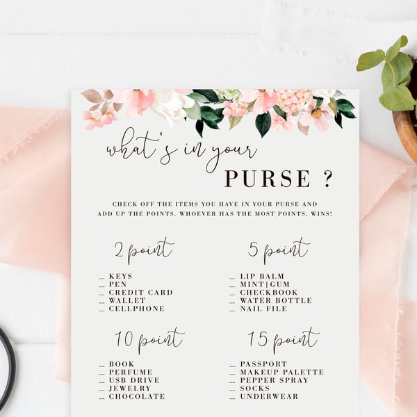 Whats in Your Purse Baby Shower Game - Etsy