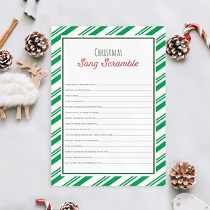 Song Scramble Christmas Song Scramble Game Christmas Games - Etsy