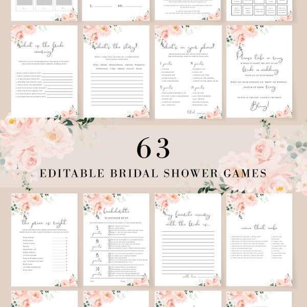Pink Bridal Shower Games - Etsy