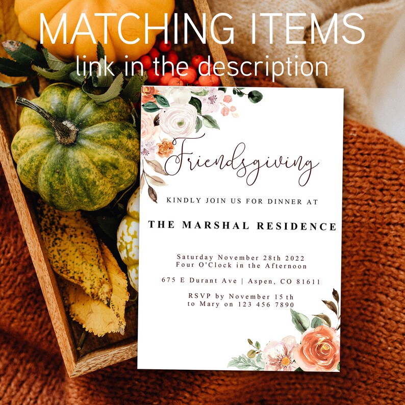 Fall Menu Template Thanksgiving Menu Autumn Menu Floral - Etsy