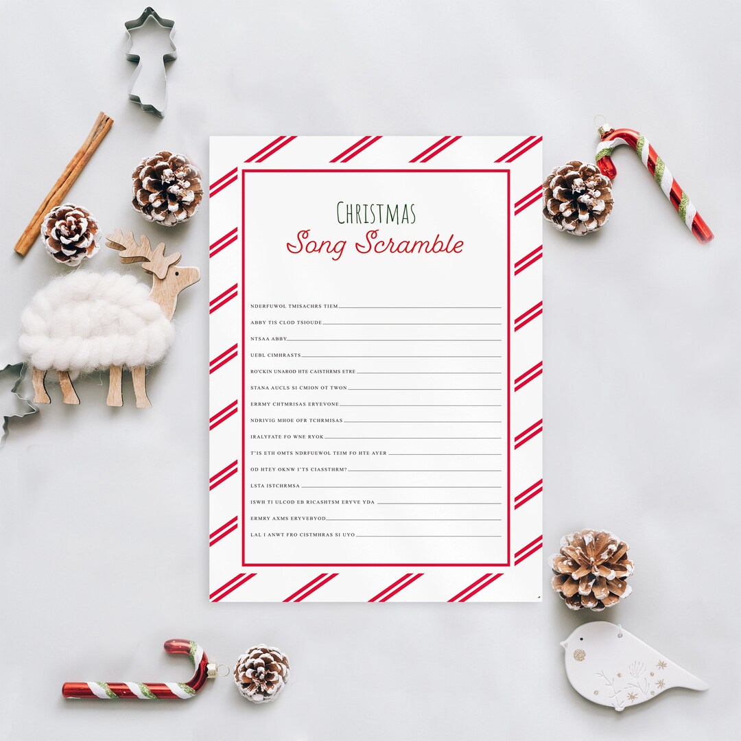 Christmas Song Scramble Game Christmas Scramble Christmas - Etsy