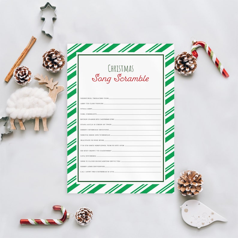 Song Scramble Christmas Song Scramble Game Christmas Games - Etsy