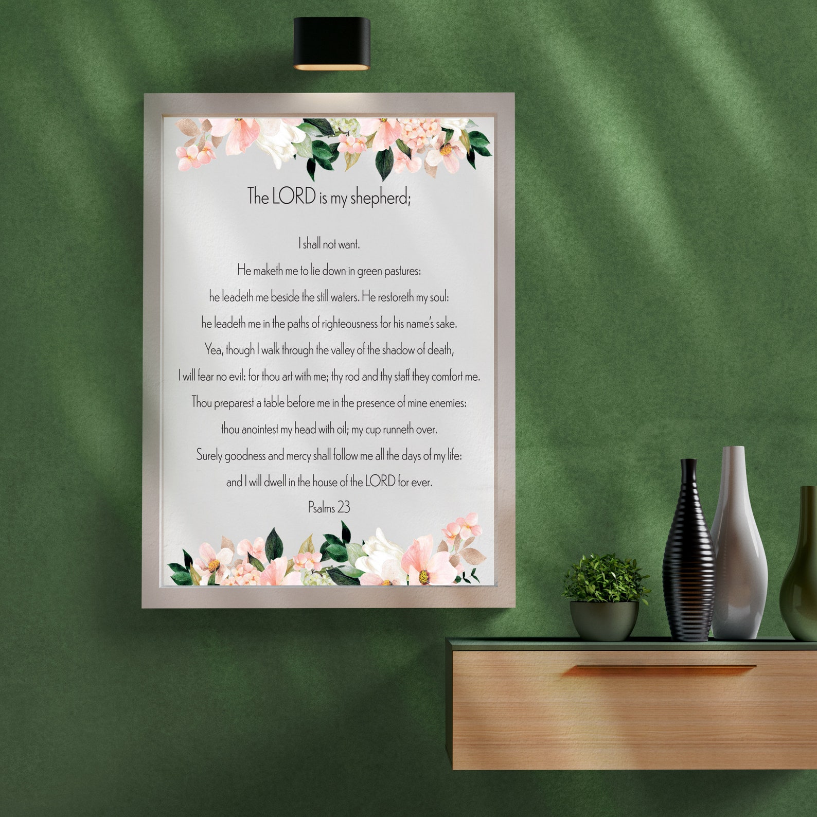 Psalms 23 Scripture Wall Art Psalms 23 Poster Watercolor - Etsy