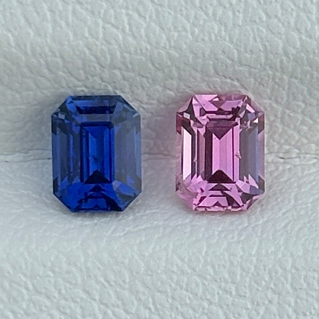 CERTIFIED Natural Sapphire Reverse Pair 1.17 Cts Royal Blue/pink ...