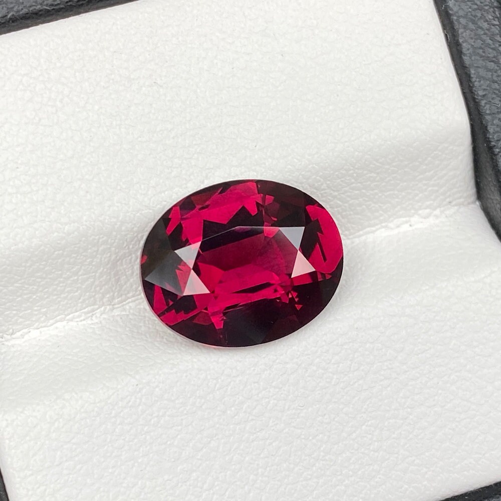 Granate rojo natural sin tratar 7.55 cts Sri Lanka Oval Loose Gemstone ...