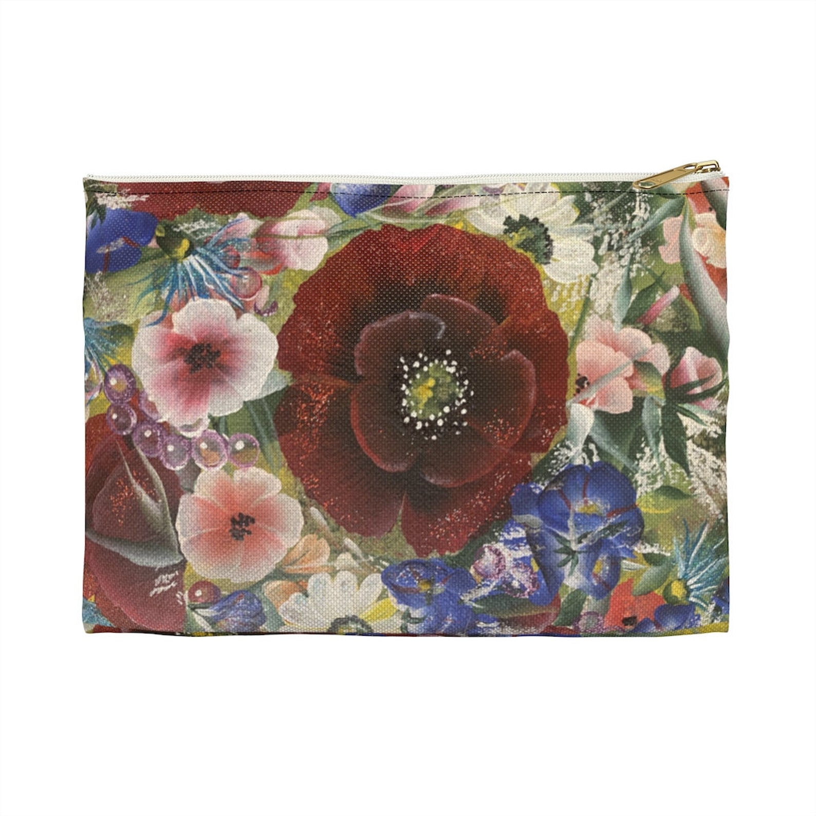 Red Rose Accessory Pouch - Etsy