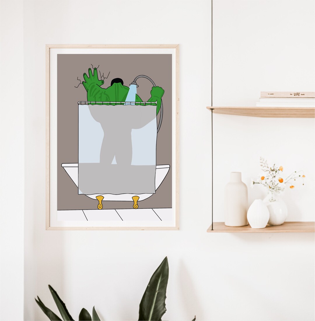 Hulk Shower Bathroom Print - Etsy