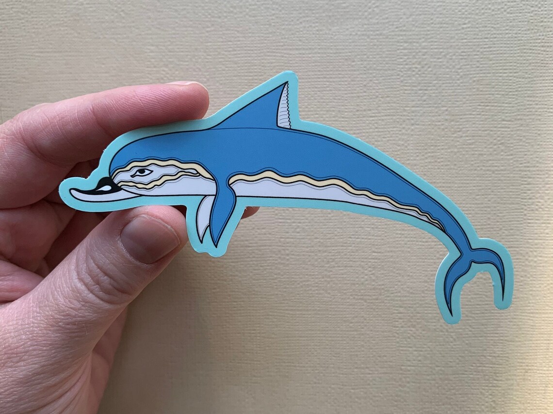 Dolphin Vinyl Sticker inspired by Minoan fresco | Etsy