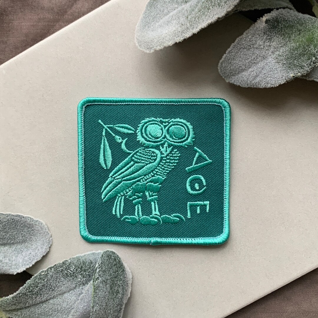 Athena Owl Patch - Ancient Greek Coin Embroidered Iron-on Patch - Etsy
