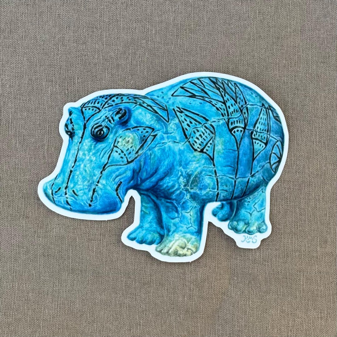 Egyptian Hippo Sticker - Inspired by an Ancient Egyptian Faience ...