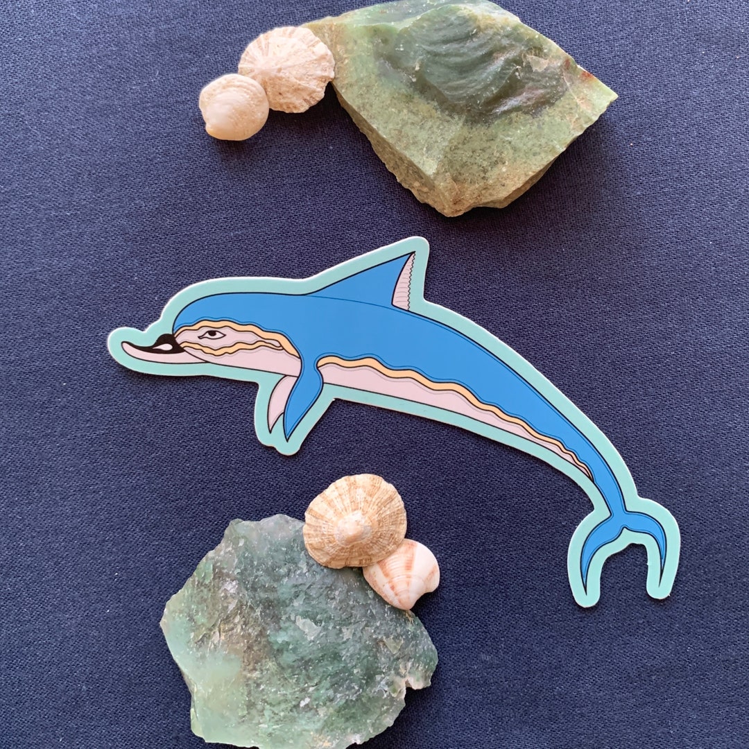 Dolphin Vinyl Sticker - Inspired by Minoan Fresco - Etsy