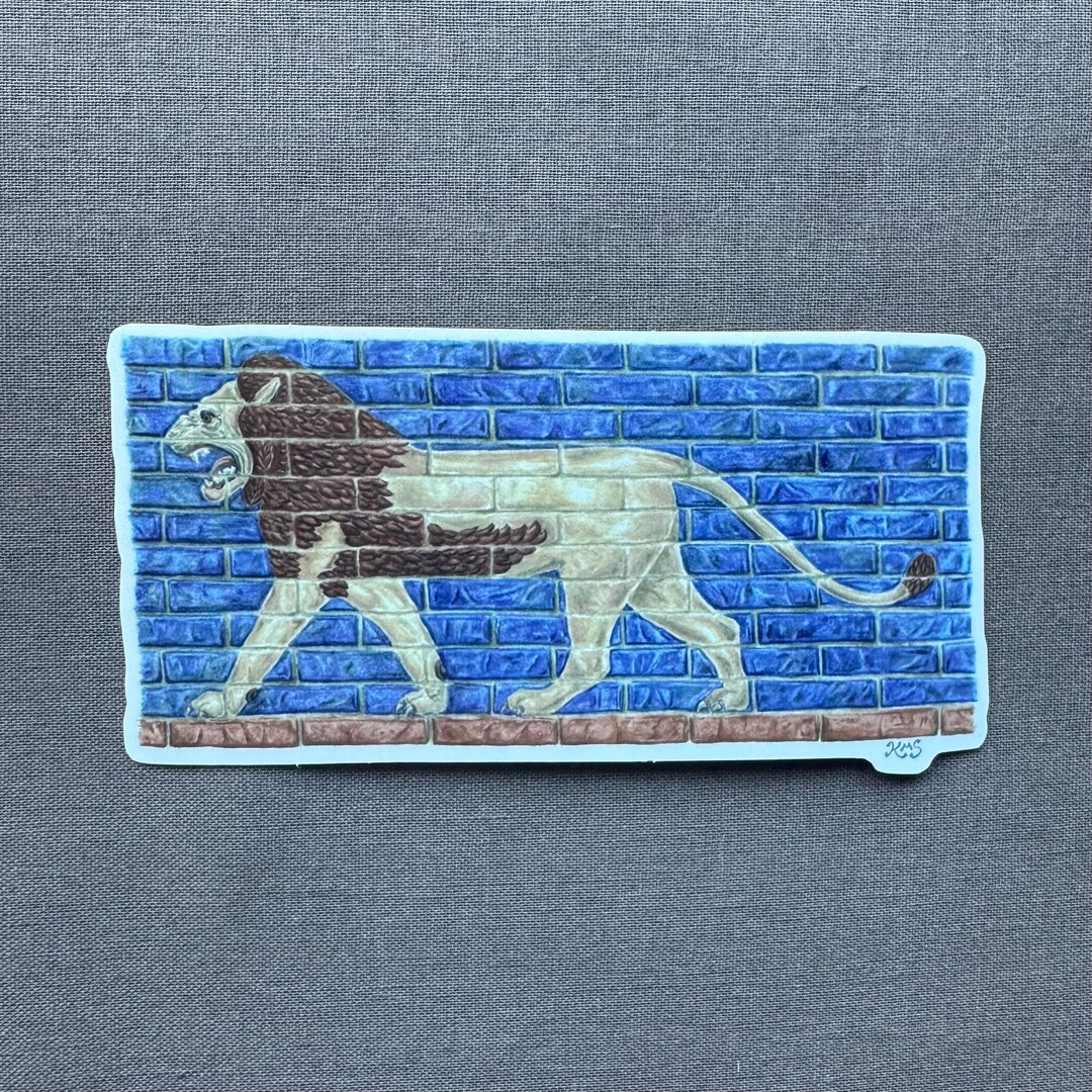 Ishtar Gate Lion Sticker - Inspired by the Ancient Processional Way ...