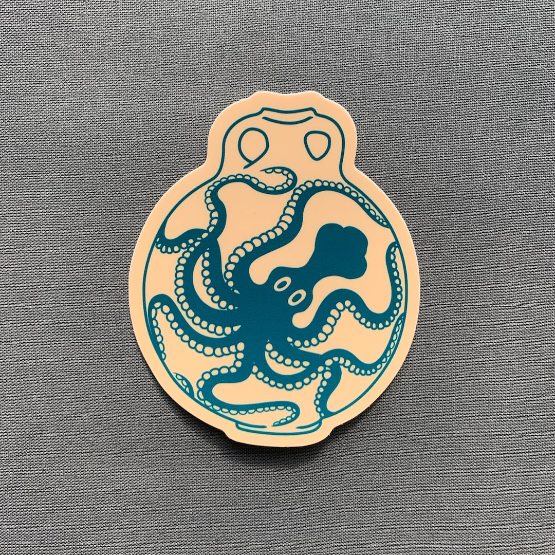 Octopus Vinyl Sticker - Minoan Stirrup Jar With Octopus - Etsy