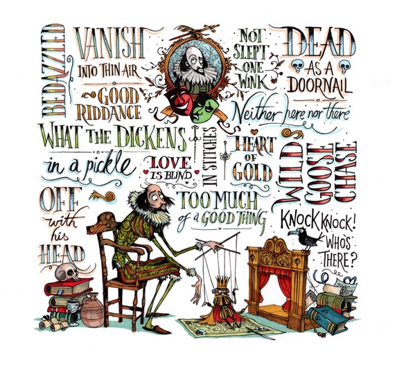 Shakespeare Phrases/ Giclee fine art print | Etsy