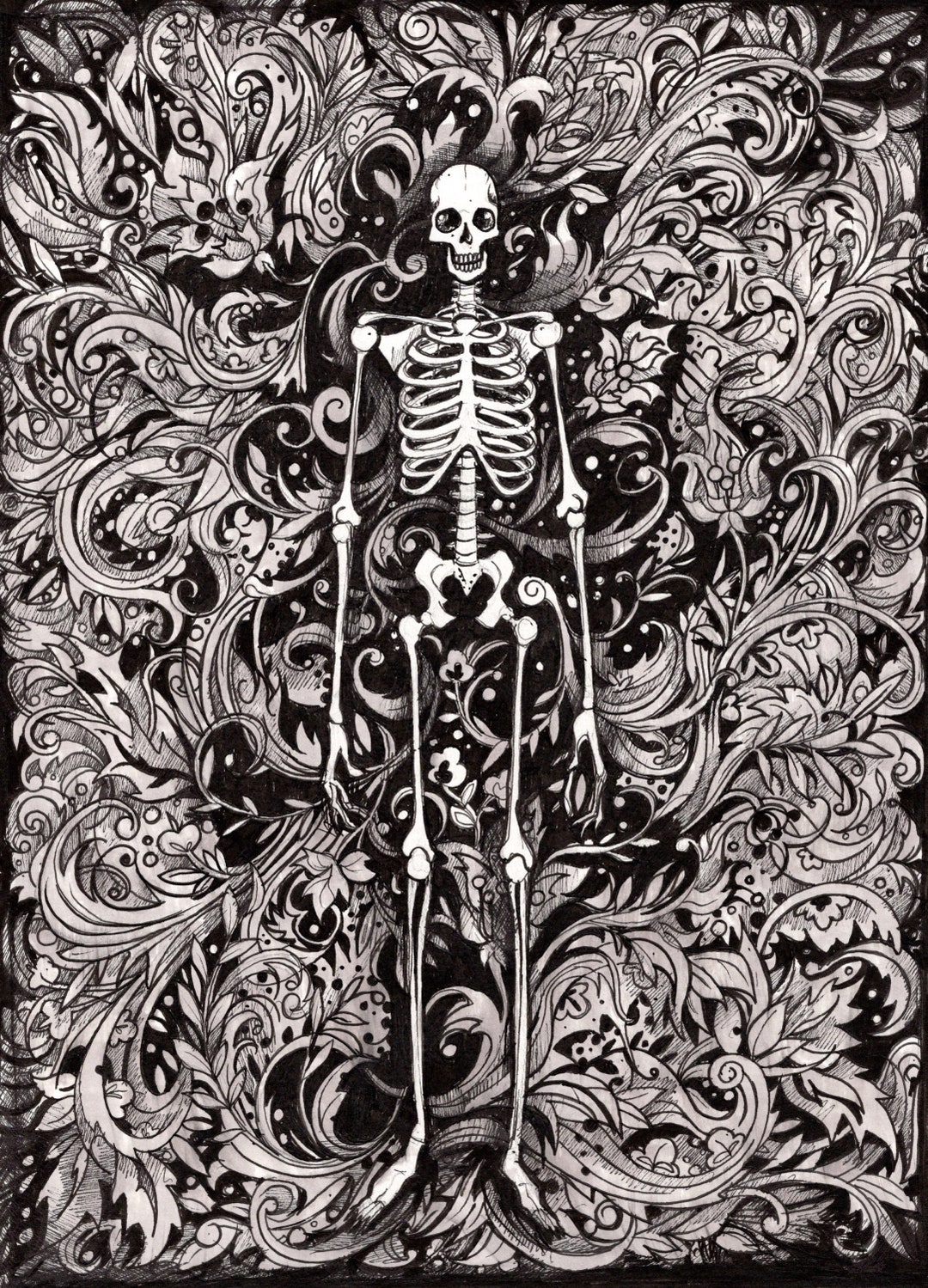 Flock Skeleton / Original Artwork - Etsy UK