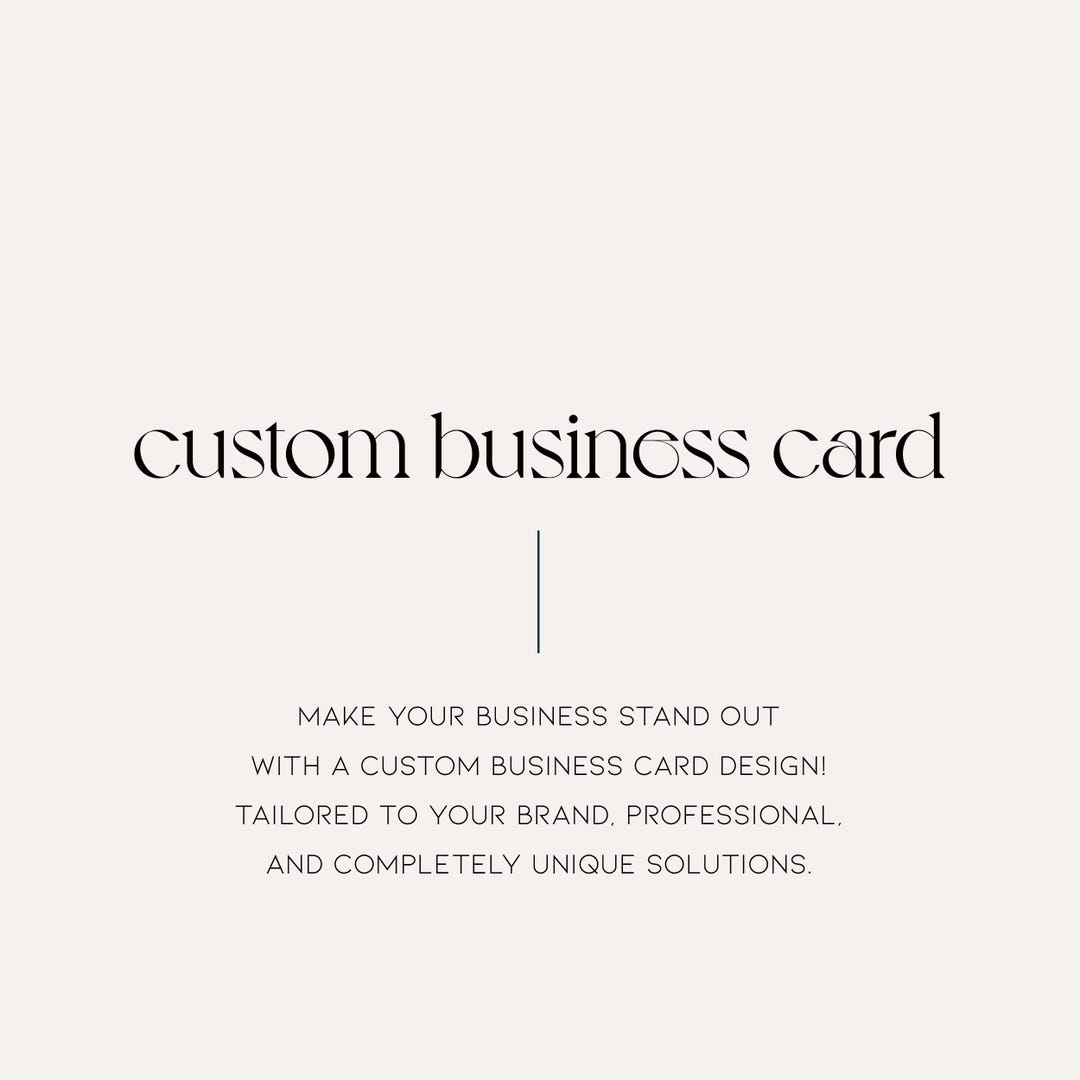 Custom Business Card Design — Add-on - Etsy