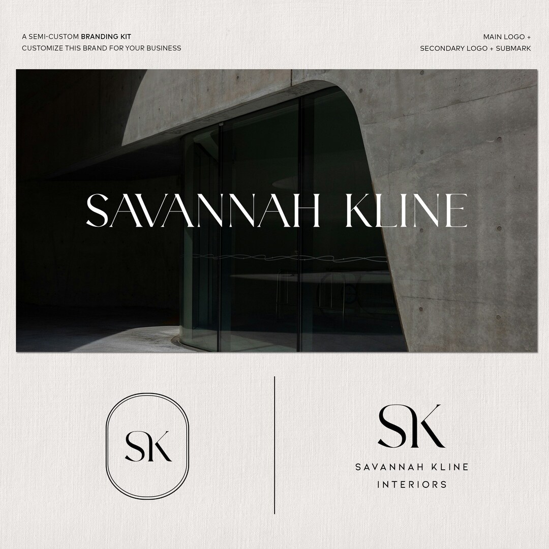 Interior Design Logo, Custom Logo Design, Branding Kit, Minimalist Logo ...
